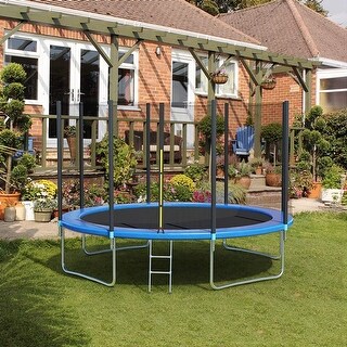 12FT Round Trampoline with Safety Spring Cover Padding, - Bed Bath ...