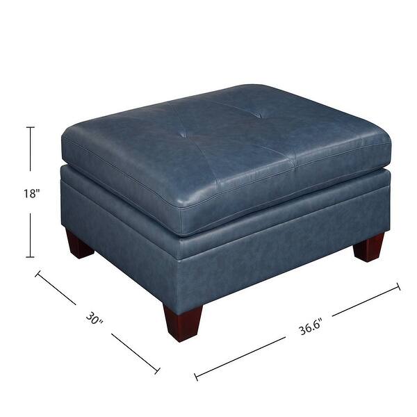 Genuine Leather Upholstered Modular Ottoman with Tufting Design - Bed ...