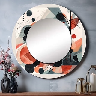 Designart "Red And Black Minamlism Intimacy I" Minimalism Living Room ...