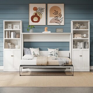 Full Size Horizontal Murphy Bed Hideaway Wall Bed, Folding into Cabinet ...
