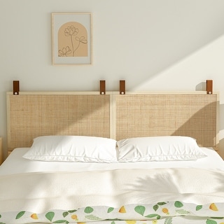 Natural Rattan Decorative Panel Wall-Mounted Headboard - Bed Bath ...