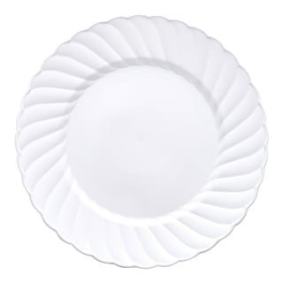 Solid Round Flaired Disposable Plastic Plate Packs - Party Supplies ...