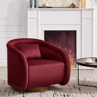 Swivel Round Barrel Chairs Velvet Accent Chair Curved Back Arm Chair ...