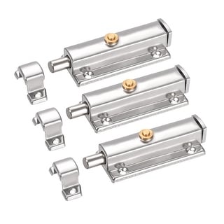 4-inch Stainless Steel Door Latch Spring Sliding Lock Barrel Bolt, 3 ...