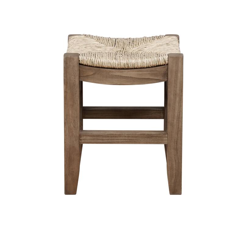 Carbon Loft Cimorene 18-inch Wood Stool with Rush Seat - Overstock ...