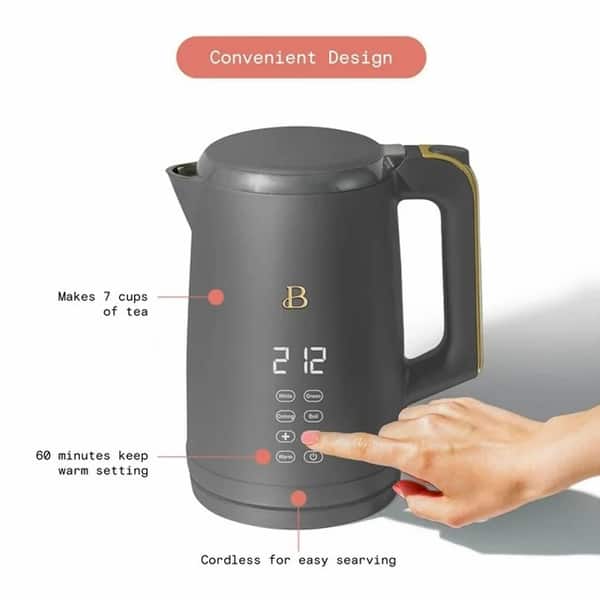 1.7-Liter Electric Kettle 1500 W with One-Touch Activation - Bed Bath ...