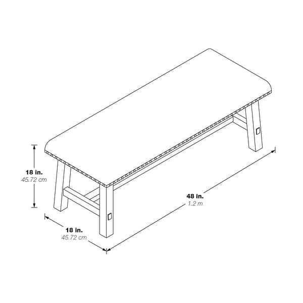 OS Home and Office Furniture Callen Bench with White Wash Frame and ...