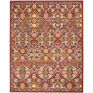 HomeRoots8' X 10' Red Floral Power Loom Area Rug - 8' x 10' - Bed Bath ...