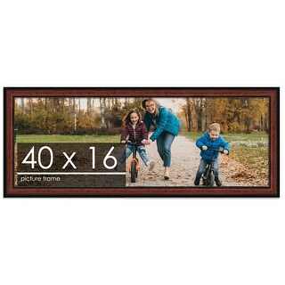 40x16 Traditional Mahogany Complete Wood Panoramic Frame with UV ...