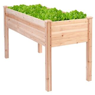 Daily Boutik Solid Wood Cedar 30-inch High Raised Garden Bed Planter ...