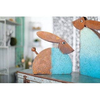 Brown Metal Rustic Garden Sculpture 13 x 4 x 14 - 4 x 14 x 13 - Bed ...