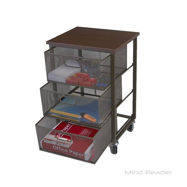 Rolling Storage Cart with 3 Drawers, File Storage Cart, Black - Bed ...