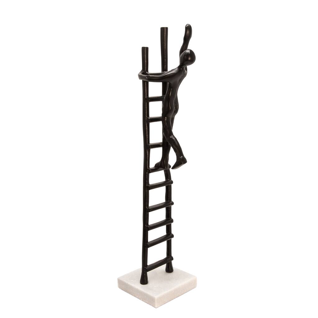 Black Ladder Sculpture, Person Climbing - 5Wx5Lx22H - Overstock - 32778257