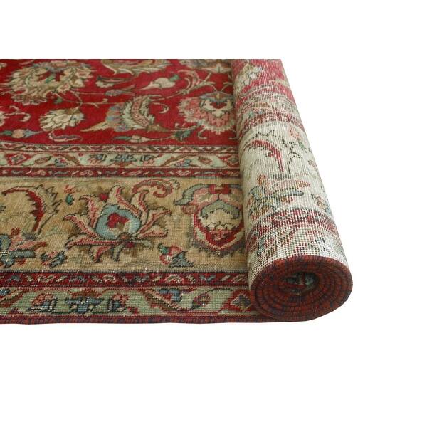 Fine Vintage Distressed Gary Red/Beige Rug - 9'7" x 12'4" - Bed Bath ...