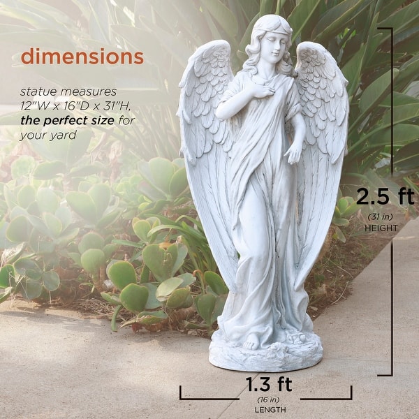 Alpine Corporation 31" Tall Indoor/Outdoor Angel Statue Yard Art ...