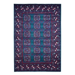 Hand Knotted Green Tribal & Geometric with Wool Oriental Rug (6'6" x 9 ...