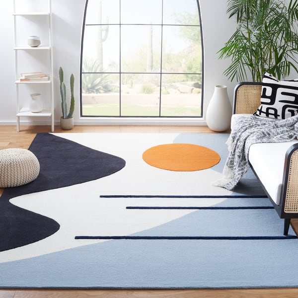 SAFAVIEH Handmade Rodeo Drive Eabha Mid-Century Modern Wool Rug - Bed ...