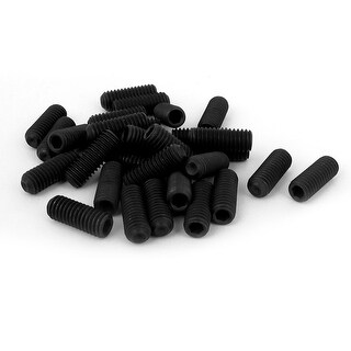 M6 x 16mm 1mm Pitch Hex Socket Set Cup Point Grub Screws Black 30pcs ...