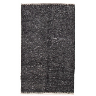 ECARPETGALLERY Hand-knotted Tangier Black Wool Rug - 5'2 x 8'0 - Bed ...