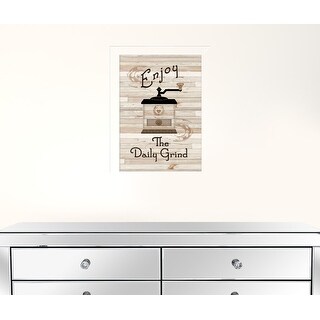 HomeRoots The Daily Grind 4 White Framed Print Wall Art - Bed Bath ...