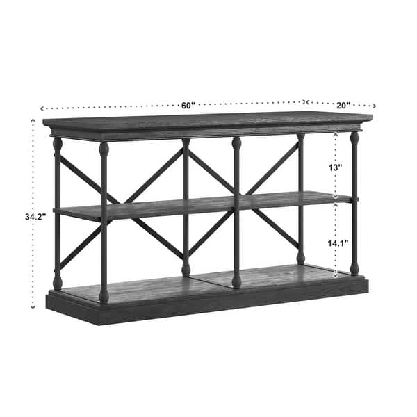 Barnstone Cornice Iron and Wood Entryway Console Table by iNSPIRE Q ...