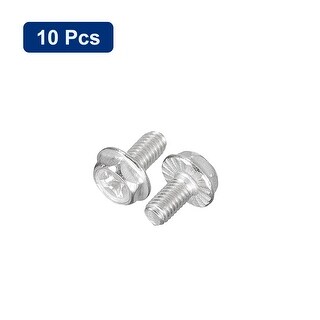 Phillips Hex Head Flange Bolts, 10pcs 304 Stainless Steel Screws ...