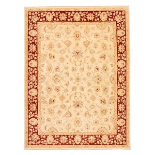 ECARPETGALLERY Hand-knotted Chobi Ivory Wool Rug - 9'2 x 12'1 - Bed ...