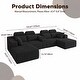 4-Piece 145.7" Modern Modular Velvet U-Shaped Sectional Sofa with ...