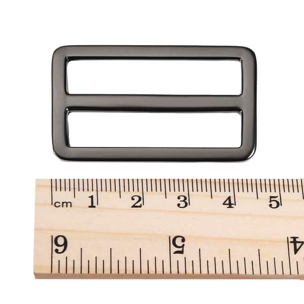37.5mm(1.48") Flat Metal Slide Strap Adjustable Buckle Black 2pcs - Bed ...