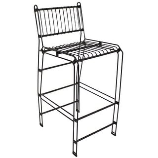 Indoor/Outdoor Modern Metal Wire Bar Stool - Black - Bed Bath & Beyond ...