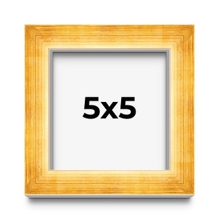 5x5 IN Shadow Box Frame Gold | 1.625 Inches Deep Real Wood Traditional ...
