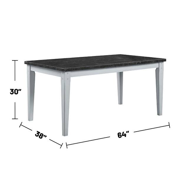 Rectangular Dining Table with Faux Marble Top in Antique White - Bed Bath & Beyond - 37418285