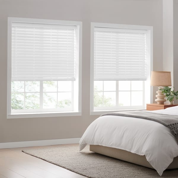 Eclipse Cordless Room Darkening Venetian Faux Wood Blinds with 2 in ...