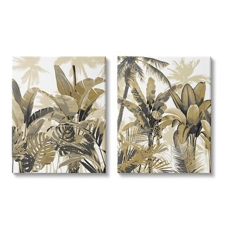 Stupell Tropical Jungle Plants Vegetation 2 Piece Canvas Wall Art Set ...