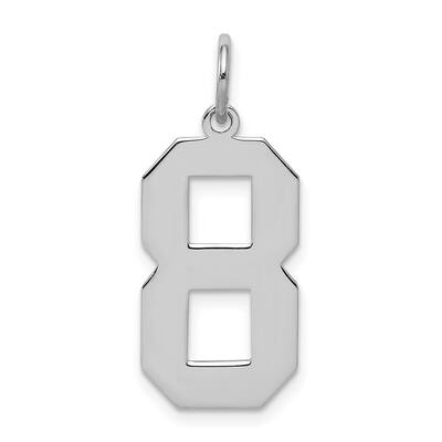 925 Sterling Silver Large Polished Number 8 Pendant - Overstock - 33477344