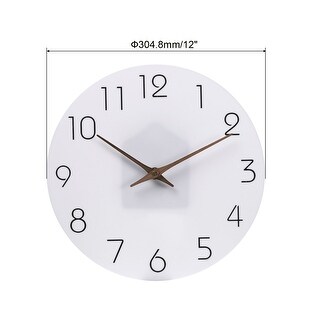 12 Inch Wall Clock, Silent Round Clocks Modern Style Wooden Clock ...