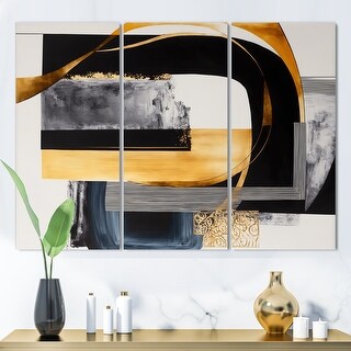 Designart "Glam Gold And Black Expression III" Modern Transitional ...