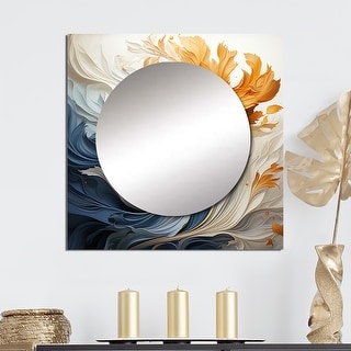 Designart "Vintage Blue And Orange Wave Elegance I" Abstract Shapes ...