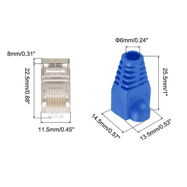 RJ45 Cat6 Shielded Connector Modular Plugs Pass Through 8P8C Connector ...