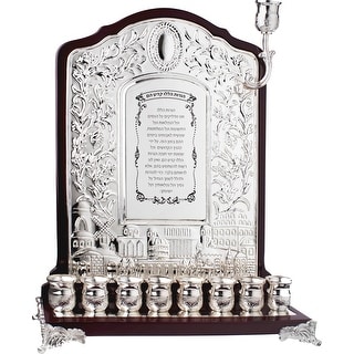 Wall Menorah Wood & Silver Plated 14X9.5 " - Pictured - Bed Bath ...