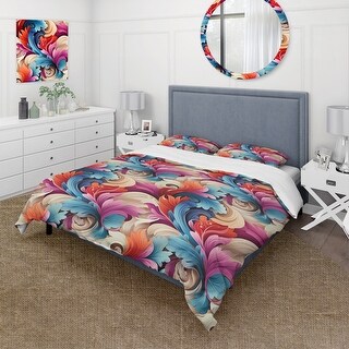 Designart "Retro Vibes Paisley Pattern" paisley Bedding Cover Set With ...