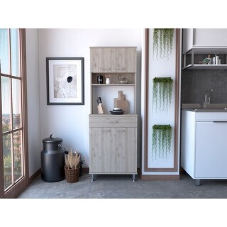 Santa Maria 1-Drawer 1-Shelf Area Pantry with Adjustable Metal Legs ...