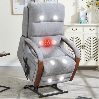 Dual Motor Power Lift Recliner with Vibration Massage, Heat Function ...
