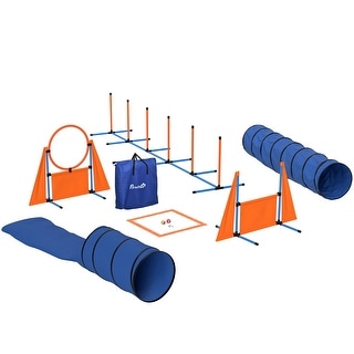 PawHut Dog Agility Training Equipment Set, 10 PCs Complete Dog Agility ...