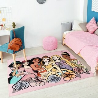 Licensed Disney Pink Princess Party Youth Area Rug - 3' 3" x 4' 5 ...
