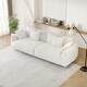 86.6" Teddy velvet large bread sofa with four pillows and hardware feet ...
