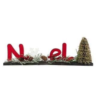 14" Red Noel Winter Scene with Snowflake Christmas Sign - Bed Bath ...