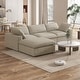 Modern Down Filled Modular 4 Piece Sectional Sofa L-shape Linen Upholstered Couch with Storage ...