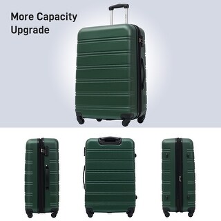 Dark Green Trunk Sets 3 Luggage Suitcase with 360° Spinner Wheels and ...