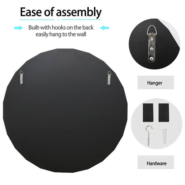 Modern Round Accent Wall Mirror Art Beveled Glass - 32" - Bed Bath ...